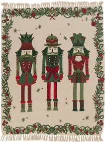 Režný přehoz na postel s motivem louskáčků Nutcrackers – 170*130*1 cm