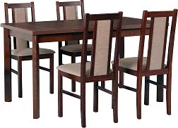 Nábytkáři ORFA MILENIUM 2 - jídelní set stůl+4 židle (Modena 1P+Boss 14 ) ořech/ NOVÁ látka sv. hnědá č.11B- Neve13 - kolekce &quot;DRE&quot; (DM)(K150)