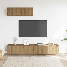 Nástěnné TV skříňky 4 ks dub artisan 100x30x30 cm kompozit 3329008