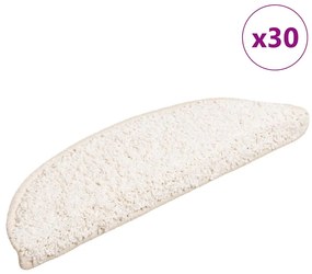 Schodové rohože 30 ks 56 x 17 x 3 cm bílé půlkulaté 3365805