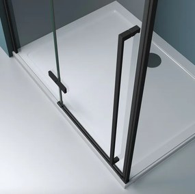 design černý sprchový kout DOPORRO R64 BLACK - 100-140cm ESG 6mm