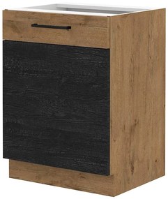 Dolní kuchyňská skříňka Virion 60 D 1F BB (dub lancelot + tmavé dřevo). 1046289