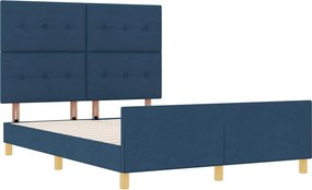 Rám postele s čelo Modrá 140 x 200 cm textil 3344738