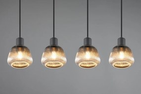 Černé závěsné svítidlo se skleněným stínidlem ø 15 cm Tarifa – Trio