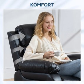 HOMCOM Masážní křeslo s 8 vibračními hlavami, relaxační křeslo, nastavitelná opěrka zad + podnožka, černé 700-056V91BK