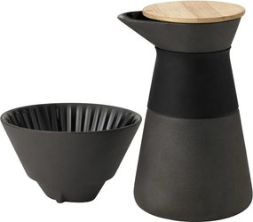 Černý kameninový set na překapávanou kávu 600 ml Theo – Stelton