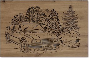 Li-Go "Škoda 130" světelný obraz 230V 80x53 cm provedení povrchu: jedle