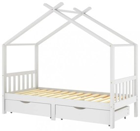 Dětská postel 90x200 borovice Dekorhome Tmavě šedá