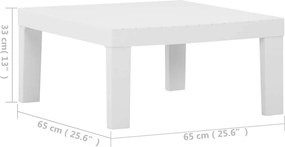 Zahradní stolek k lehátku plast bílý 315850