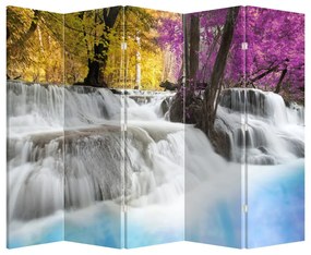 Paraván - Erawan vodopád v lese (210x170 cm)
