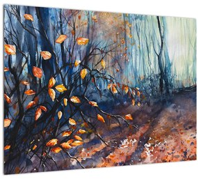 Skleněný obraz - Paprsky podzimního slunce (70x50 cm)