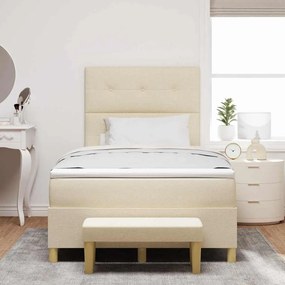Postel s boxspringem s čelo Krémová 200 x 120 cm textil 3344294