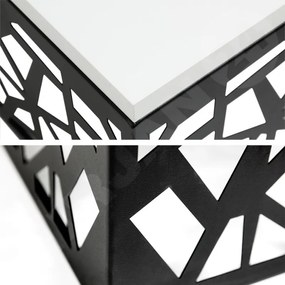 Konferenční stolek Mistal, Barva:: černý mat / bílý lesk