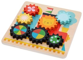 Petit Collage Puzzle ozubená kolečka vláček