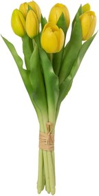 Kytice 7ks žlutých realistických tulipánů - 31cm