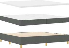 Postel s boxspringem s čelo Tmavě šedá 200 x 200 cm textil 3341918