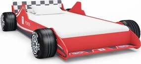 vidaXL Dětská postel ve tvaru závodního auta 90 x 200 cm [245660] Barva: Červená