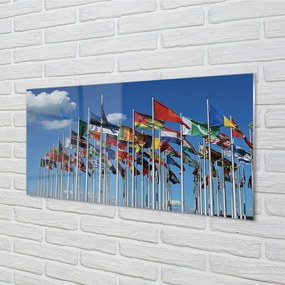 Obraz na skle různé vlajky 120x60 cm