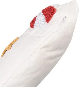 Krémový dekorační vánoční polštář cukrové hole Candy Cane – 45*45*4 cm