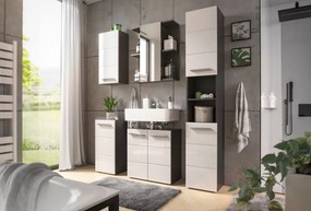 Koupelnová skříňka pod umyvadlo Gloss, antracit/bílá lesk