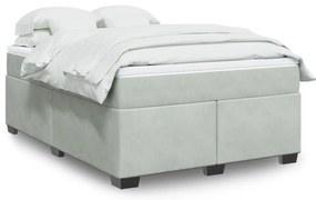 Box spring postel s matrací světle šedá 140x190 cm samet 3285281