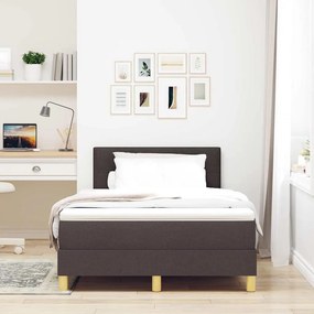 Postel s boxspringem s čelo Tmavě hnědá 120 x 190 cm textil 3338905