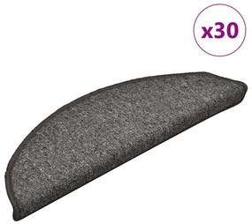 Schodové rohože 30 ks 56 x 17 x 3 cm tmavě šedé, půlkulaté 3365745