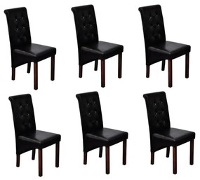 160318 vidaXL Jídelní židle 6 ks černé umělá kůže