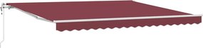 Automatická zatahovací markýza burgundská 400 x 300 cm 3215227