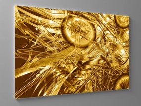 Liox 3D Obraz zlatá abstrakce Rozměr: 150 x 100 cm