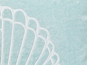 Sada 2 sametových polštářů se vzorem mušle 45 x 45 cm modré LEATHESIA Beliani