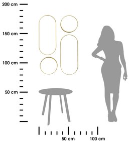 Zrcadlo Lunea, zlaté, sada 4ks