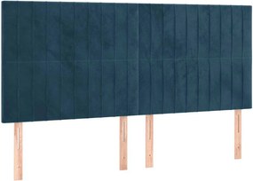 Box spring postel s matrací tmavě modrá 160x200 cm samet 3129343