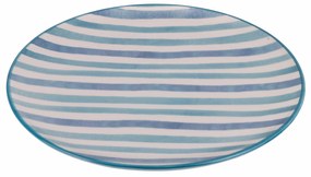 VILLA D’ESTE HOME TIVOLI Sada jídelních talířů Paranza 4 kusů, světle modrá/bílá, pruhy, 32 cm