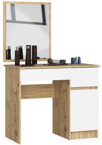 Ak furniture Kosmetický stolek se zrcadlem P-2/SL dub artisan/bílý  pravý