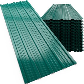 Gardebruk Trapézový plech sada 12 ks zelená 129 × 46 cm perforované 7m²