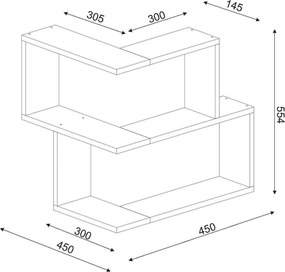 Nástěnná rohová police BULUT bílá