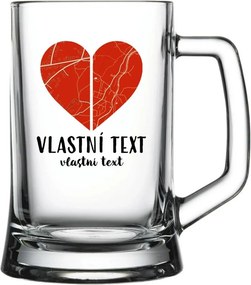 Personalizovaná pivní sklenice - Dvě místa, jedno srdce