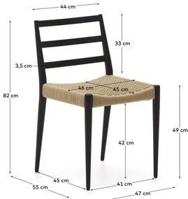 Jídelní židle z dubového dřeva v černo-přírodní barvě v sadě 2 ks Analy – Kave Home