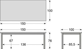 Doppler TAMAN FSC® - zahradní jídelní stůl 150 x 100 x 76 cm - Rozbalené zboží (N516)