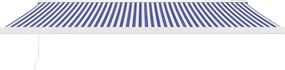 vidaXL Zatahovací markýza modrá a bílá 5 x 3 m textil a hliník [3154525]