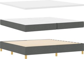 Postel s boxspringem s čelo Tmavě šedá 200 x 200 cm textil 3344402