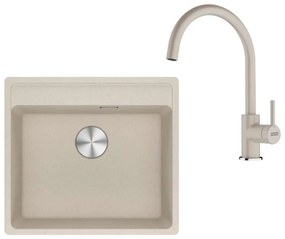 Franke - Kuchyňský set G274SA, fragranitový dřez MRG 610-52 RTL a baterie FC 6018.082, sahara 114.0700.789