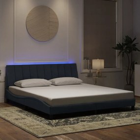 Rám postele s LED osvětlením bez matrace Hanko tmavě šedý 180 x 200 cm samet 3213794