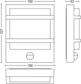 Philips Petronia IR 12W Antracitová / LED venkovní nástěnné svítidlo s