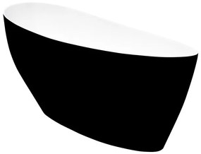 BESCO Volně stojící vana KEYA černá/bílá Rozměr vany - 165 × 70 cm VANSAP16BW