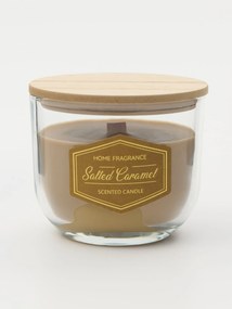 Sinsay - Vonná svíčka s dřevěným knotem Salted Carmel - jantarová