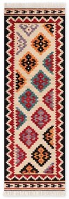 Červený oboustranný ručně tkaný vlněný běhoun 60x190 cm Kamal Kian – Nouristan