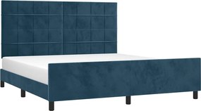 Rám postele bez matrace tmavě modrý 160x200 cm samet 3125767