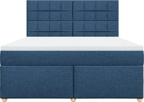 Box spring postel s matrací modrá 180x200 cm textil 3293665